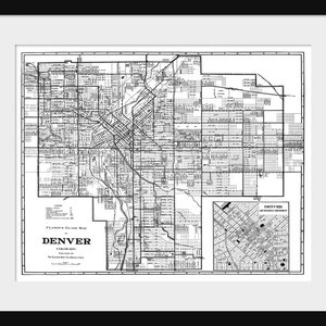 Denver Street Map Vintage - 1922 Street Map - Print Poster - Etsy