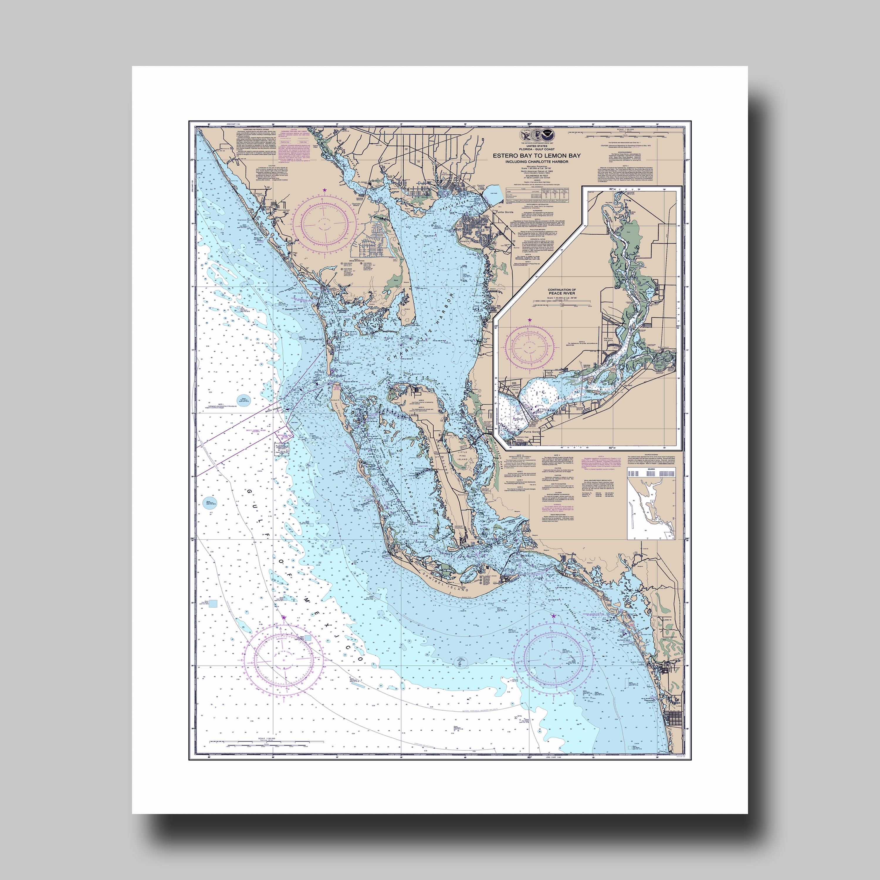 Ft Meyers - Captiva - Sanibel Island - Nautical Map - Nautical Chart - Etsy