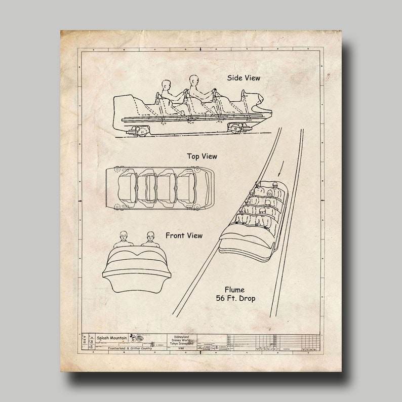 Disney World - Splash Mountain - Blueprint - Disney - Disneyland ...