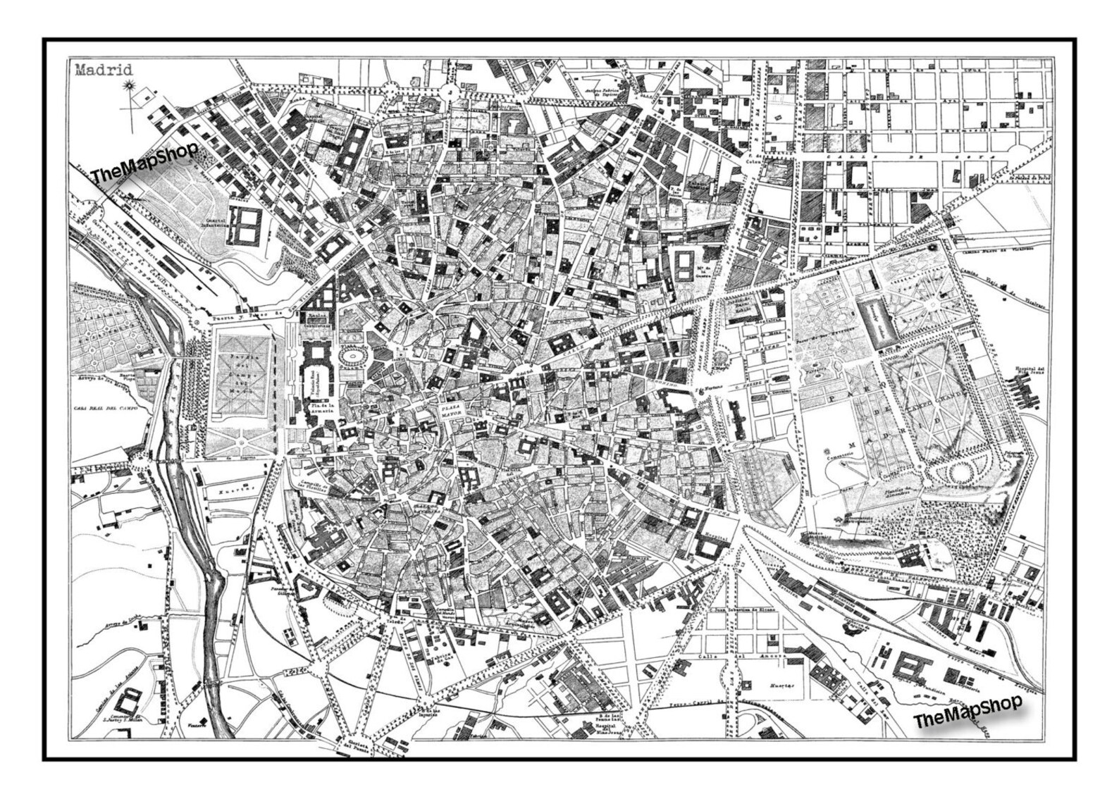 Vintage 1860 Madrid Spain Street Map - Etsy