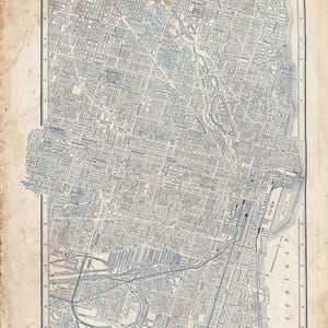 Póster con impresión grunge, plano vintage, mapa de calles de Chicago ...