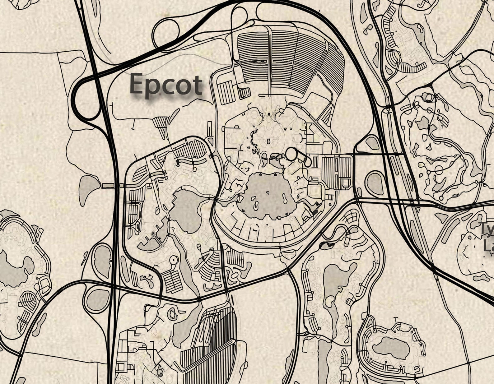 Disney World Map Vintage Disney Map Panoramic Vintage | Etsy