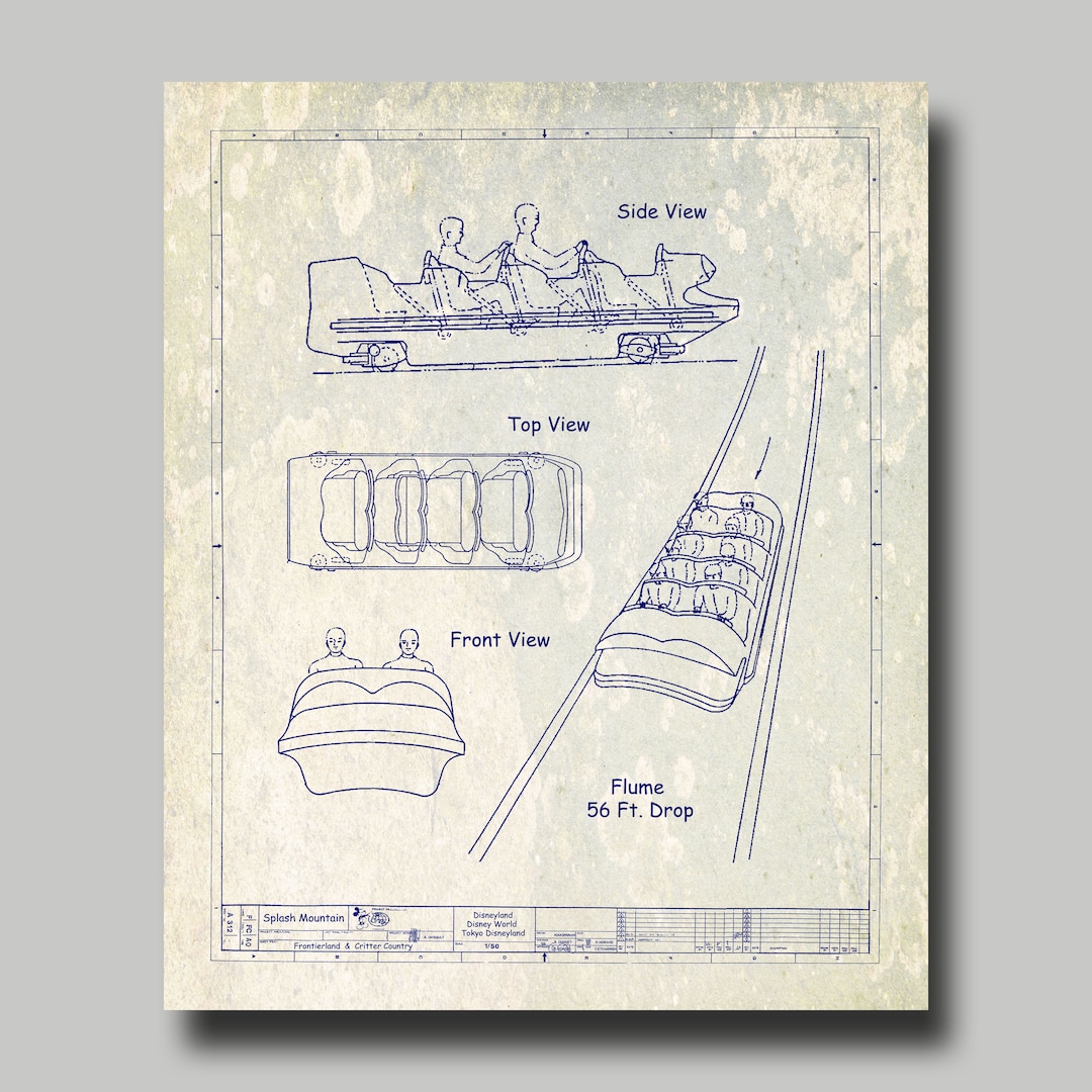 Disney World - Splash Mountain - Blueprint - Disney - Disneyland ...