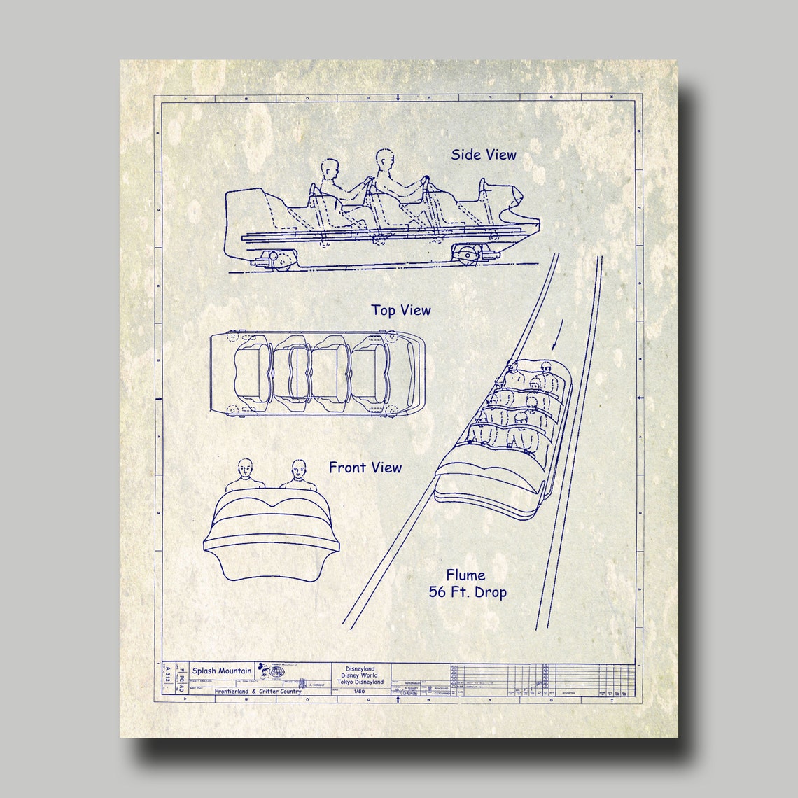 Disney World Splash Mountain Blueprint Disney | Etsy
