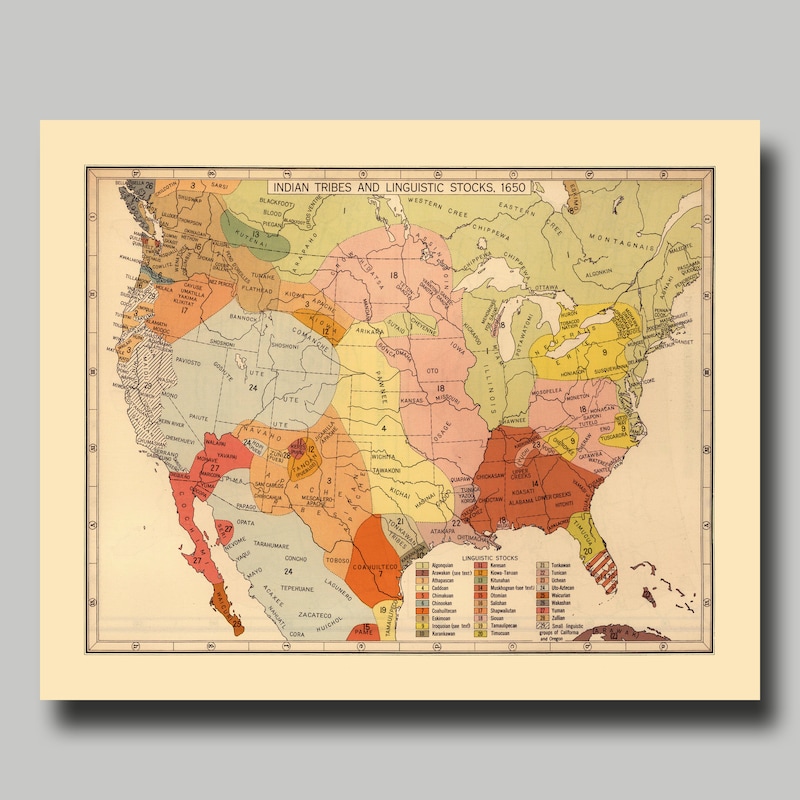 Native American Map - Etsy