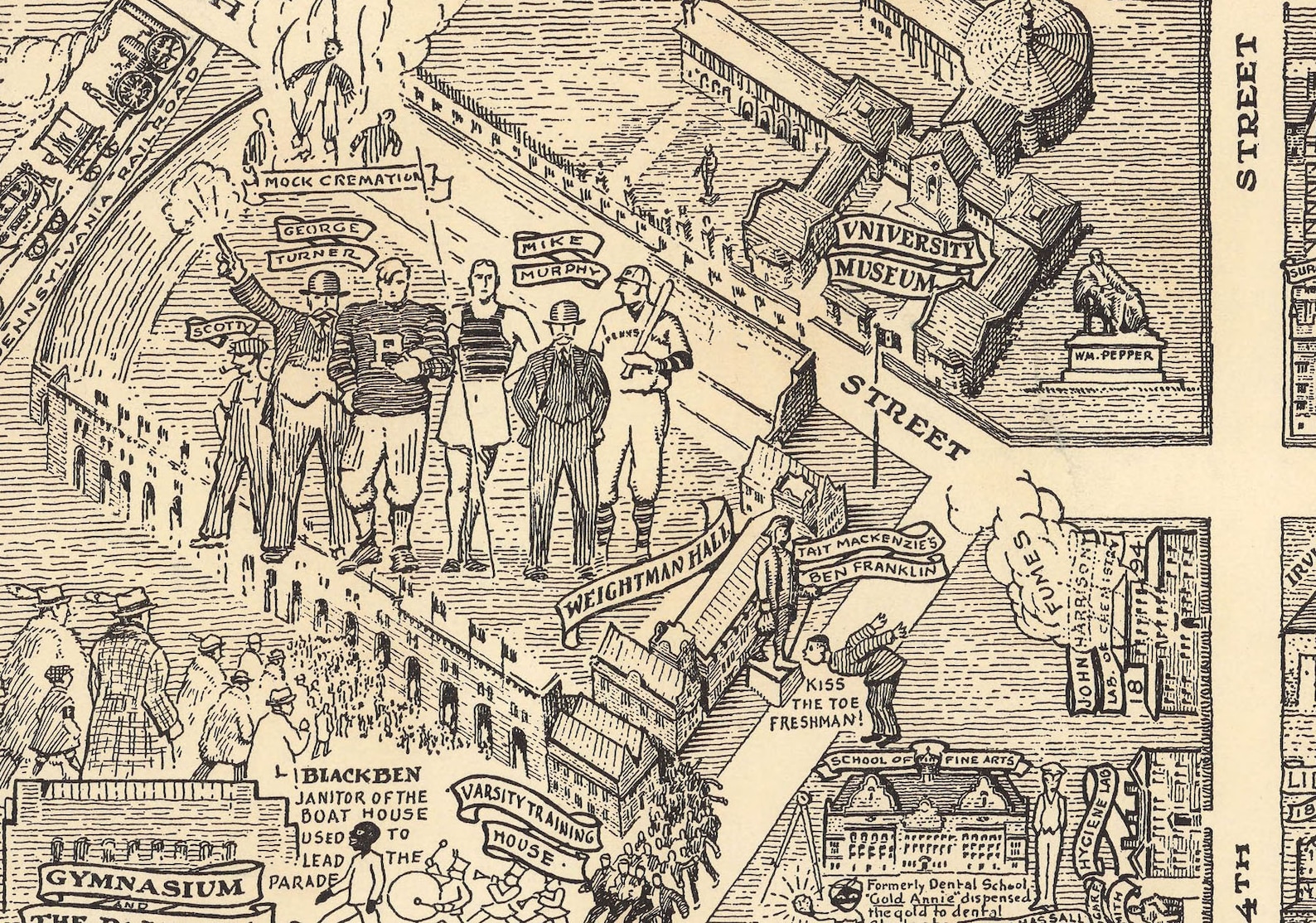 University of Pennsylvania Map Vintage Print Poster - Etsy