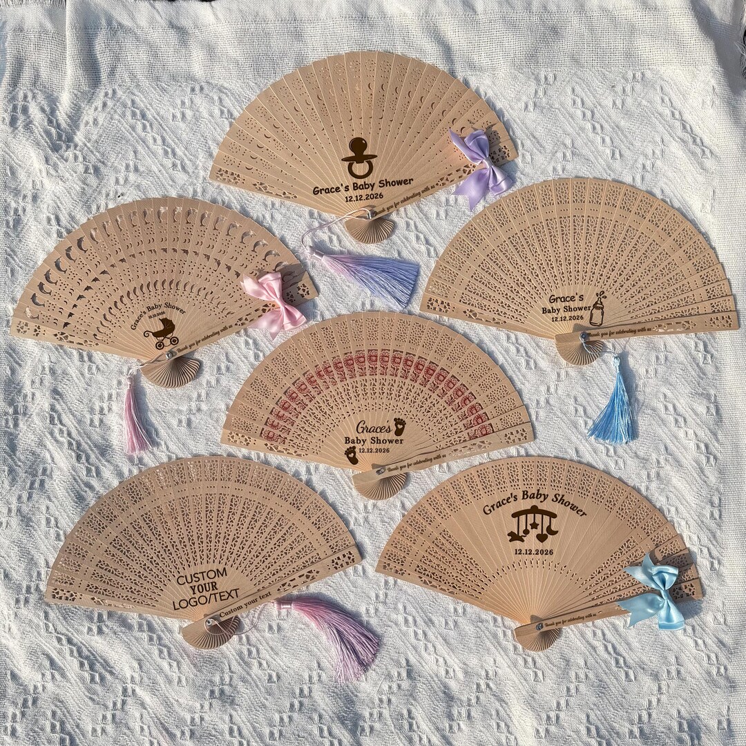 Bulk Baby Shower Wooden Fan Keepsakes, Rustic Farm Baby Shower Party ...