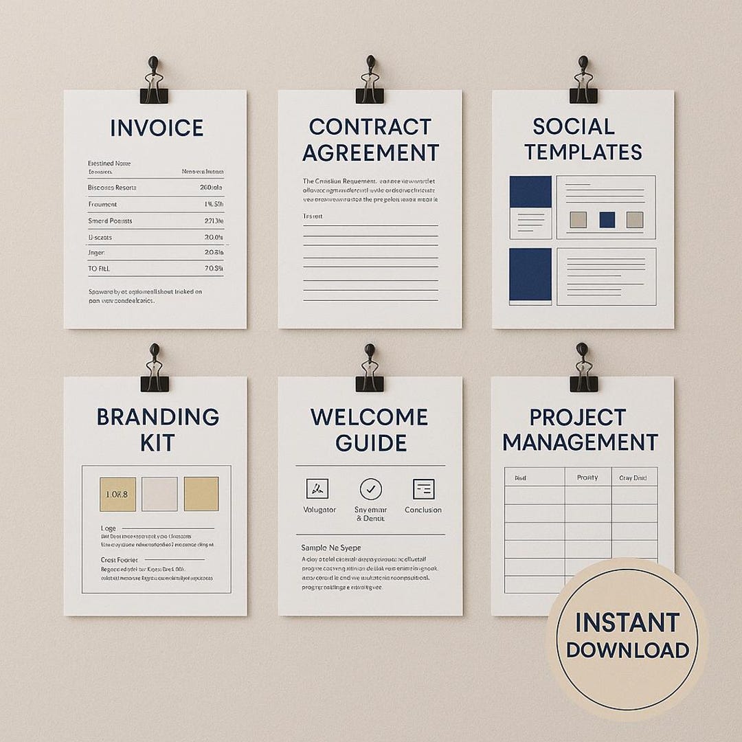 All-in-one Business Template Pack (canva) — 12 Editable Forms ...