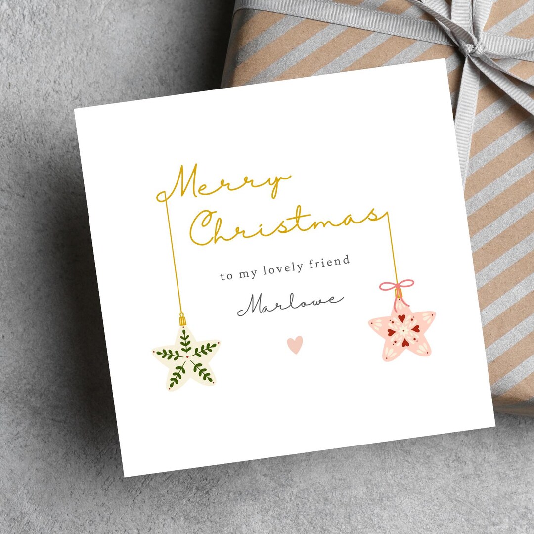 Lovely Friend Christmas Card, Bestie Christmas Card, Friend Card ...