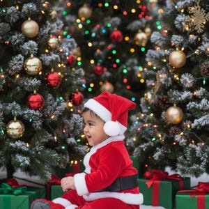 Baby Santa Claus Red Velvet Costume | Infant Christmas Jumpsuit With ...