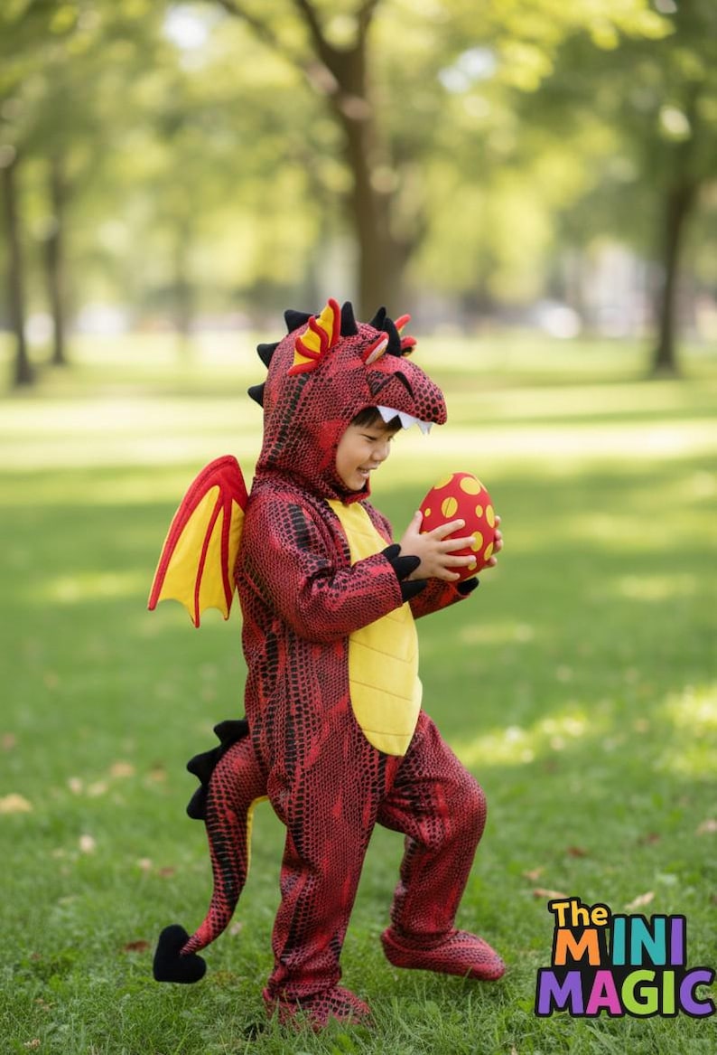 Red Dragon Costume for Kids With Wings and Tail – Toddler Boys Girls ...
