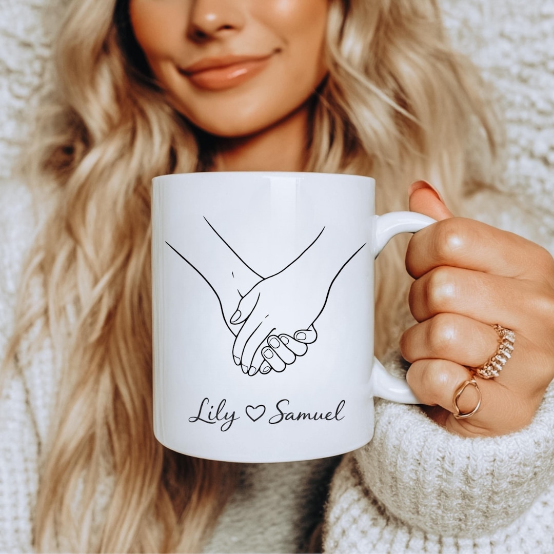 Personalized Holding Hands Couple Name Mug Romantic Gift for ...