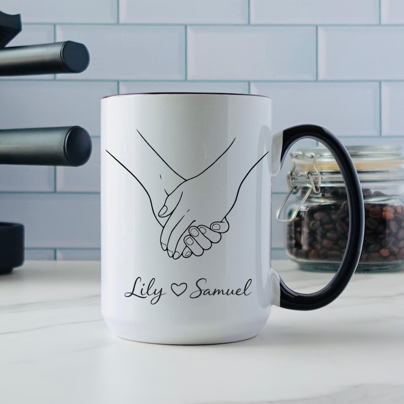 Personalized Holding Hands Couple Name Mug Romantic Gift for ...