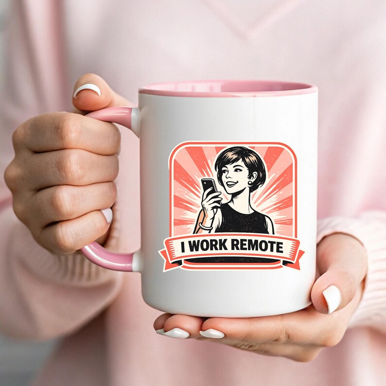 Funny I Work Remote Coffee Mug Gift for Work From Home Lifestyle ...