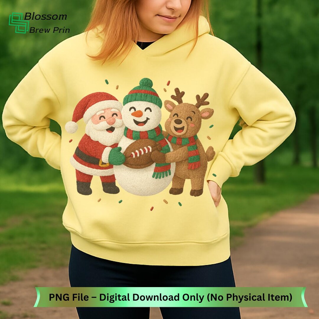 Santa Snowman - Reindeer Football PNG | Cozy Chenille Christmas Clipart ...