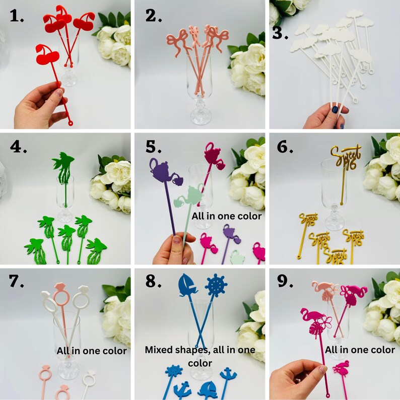 12pcs Sweet 16 Drink Stirrers: Birthday Drink Swizzles, Cocktail Sticks ...