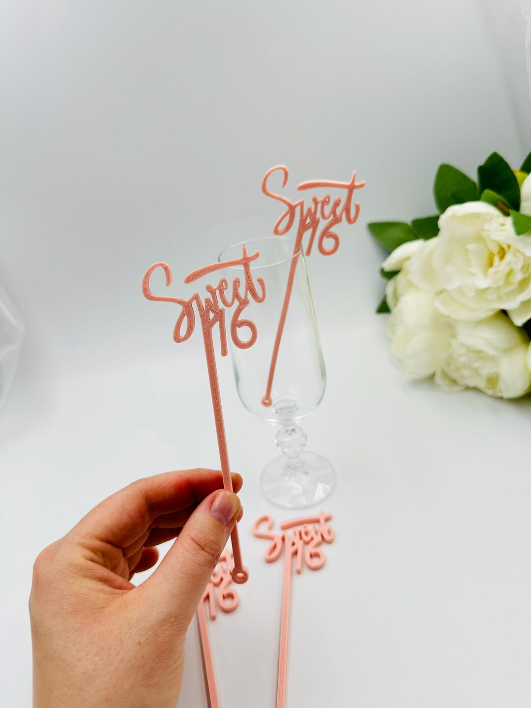 12pcs Sweet 16 Drink Stirrers: Birthday Drink Swizzles, Cocktail Sticks ...