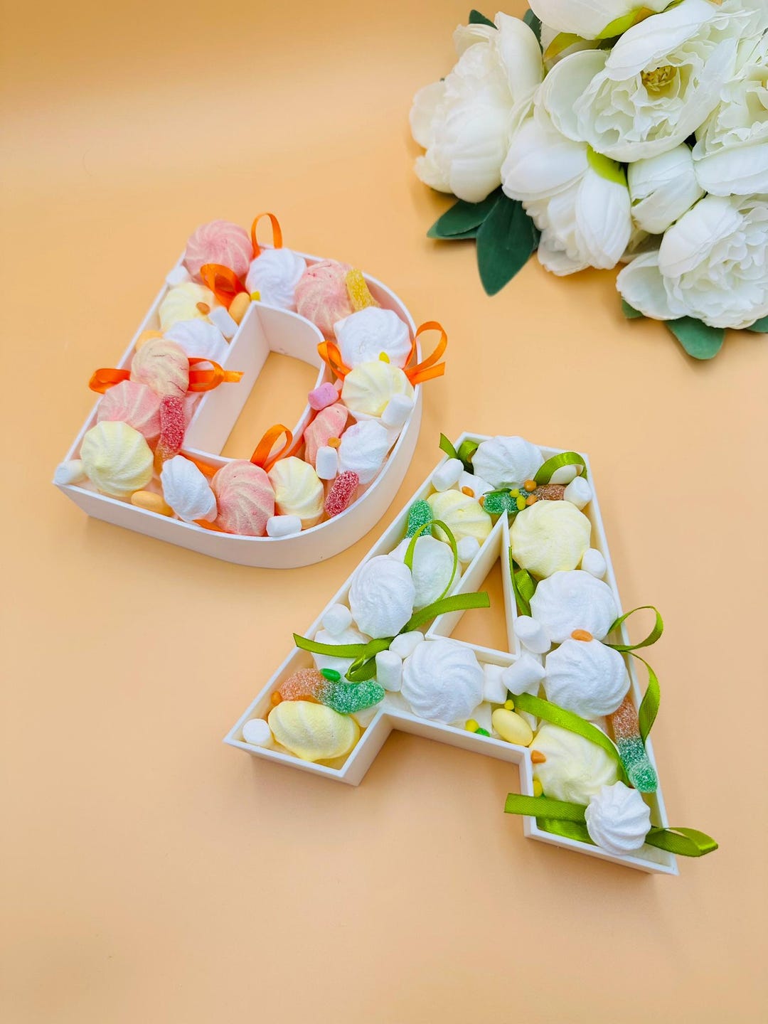 Fillable Letter Tray: 6,5" Freestanding Custom Couple Initial Decor - Etsy