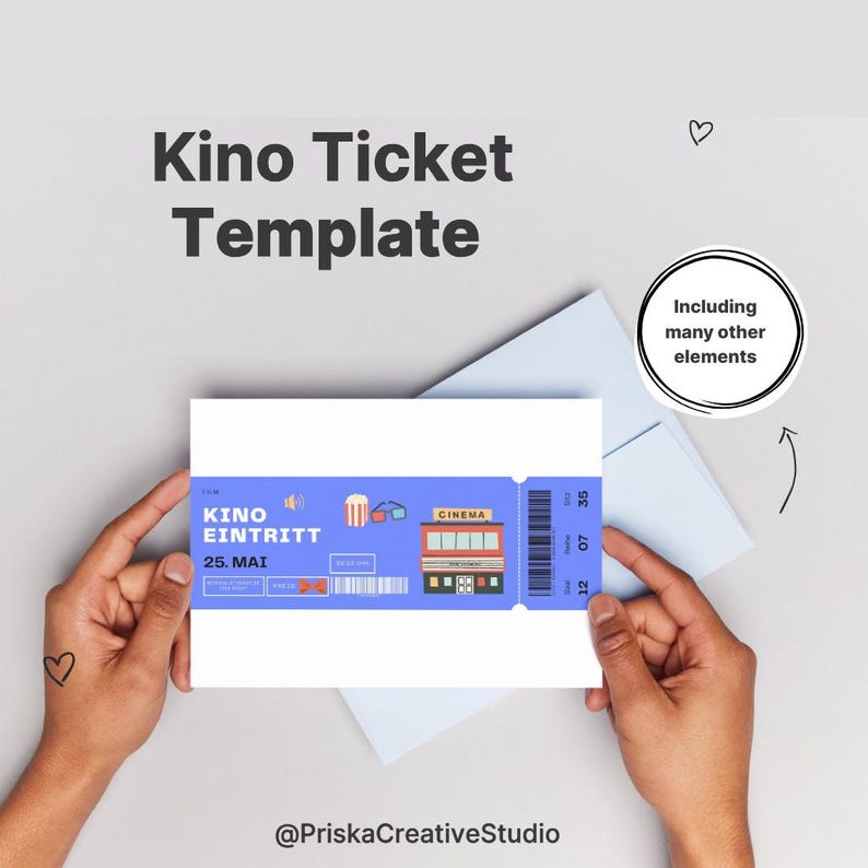 Editable Cinema Ticket Template Canva | Movie Night Invitation ...