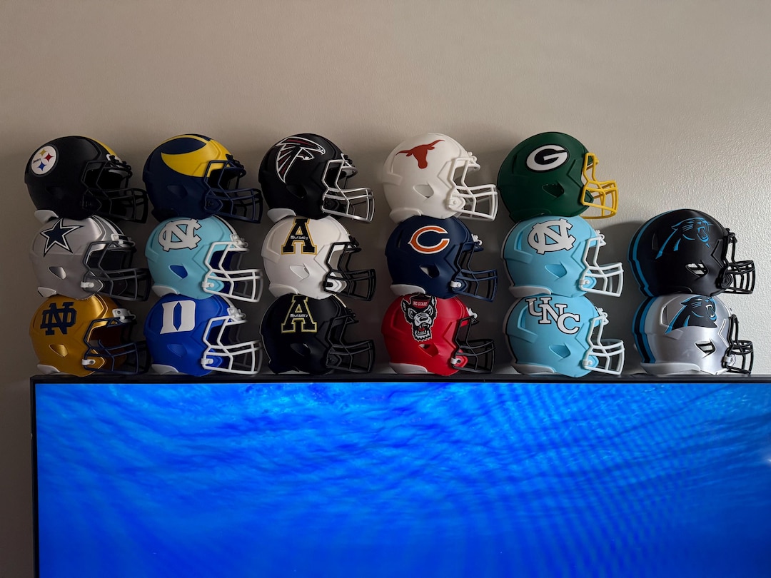 3D Printed Custom Mini Football Helmets - Desk Decor - Etsy