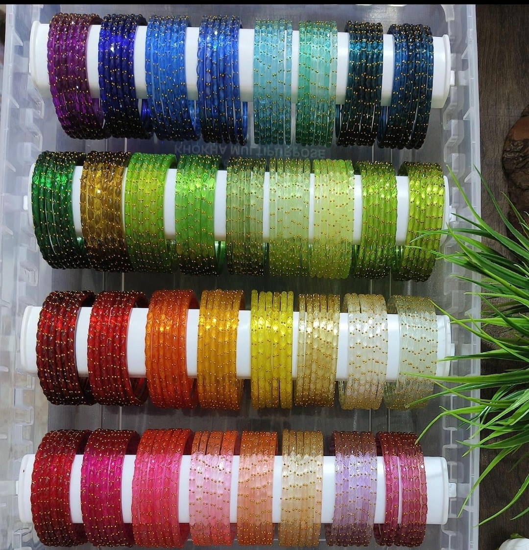 Raindrop Glass Bangle Set - 1 Dozen - Etsy