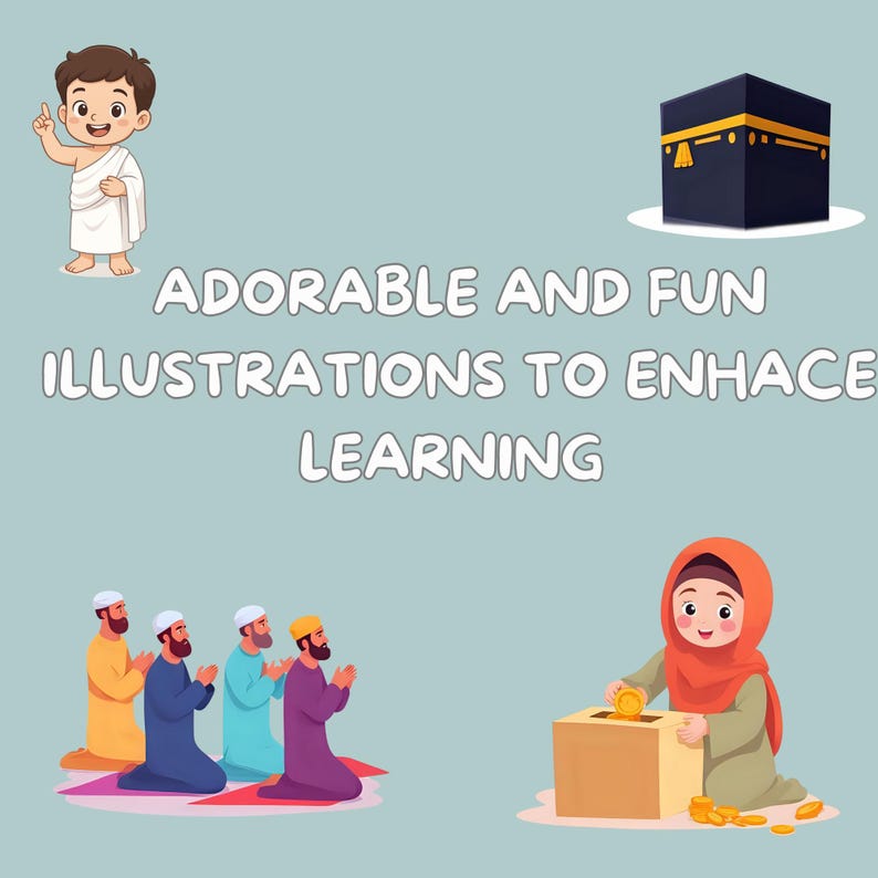 Five Pillars of Islam Flashcards, Islamic Education (printable PDF) - Etsy