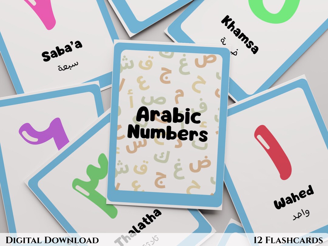 Arabic Number Flashcards|cards|homeschool Learning (digital Download ...