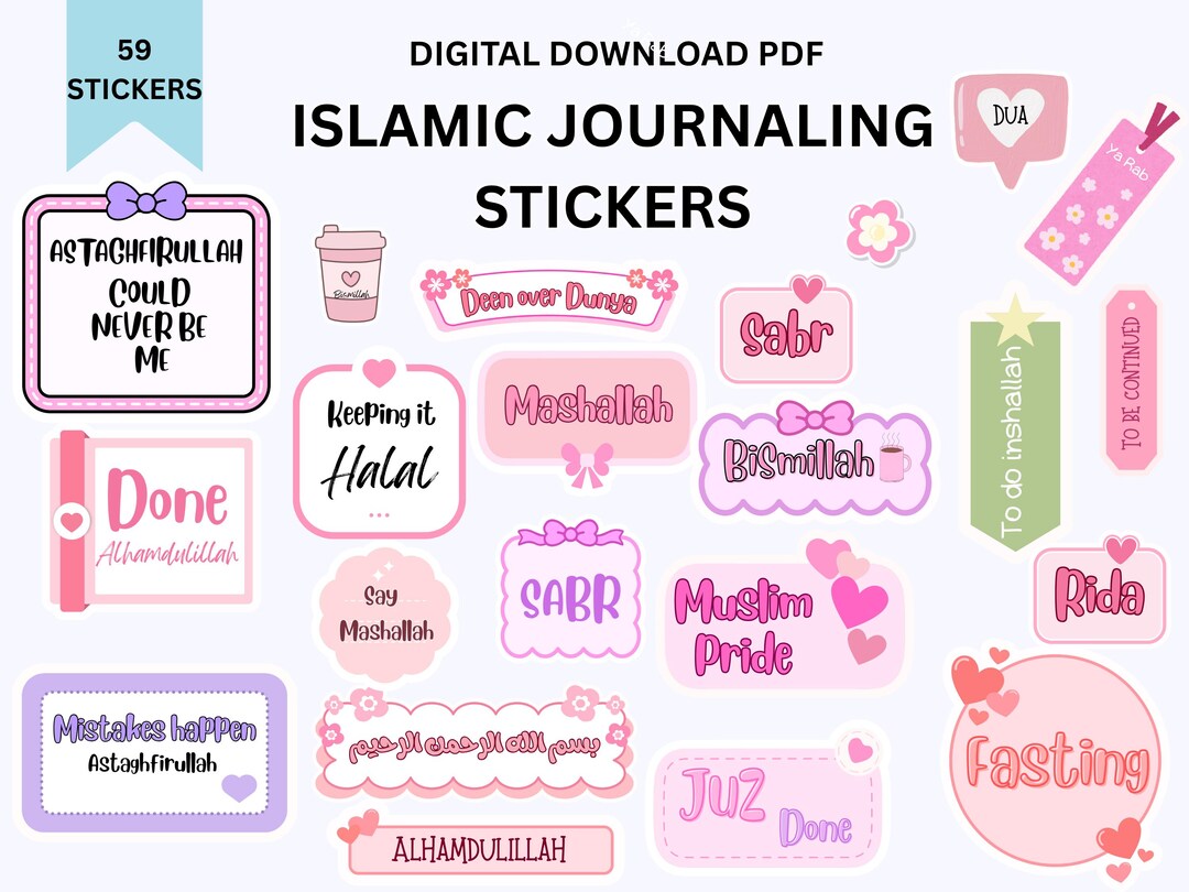 55+ Islamic Stickers | Muslim Planner Clipart Digital Download (PNG,SVG ...