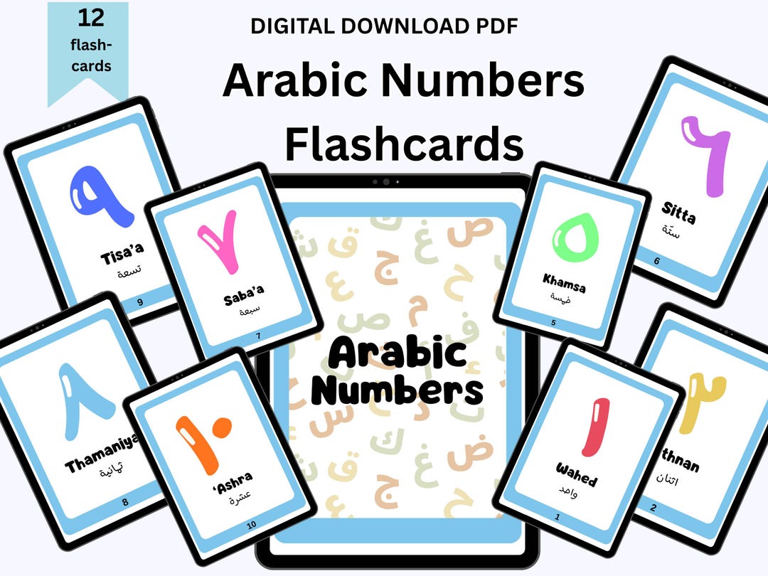 Arabic Number Flashcards | Numbers in Arabic | Learn Arabic Numbers ...
