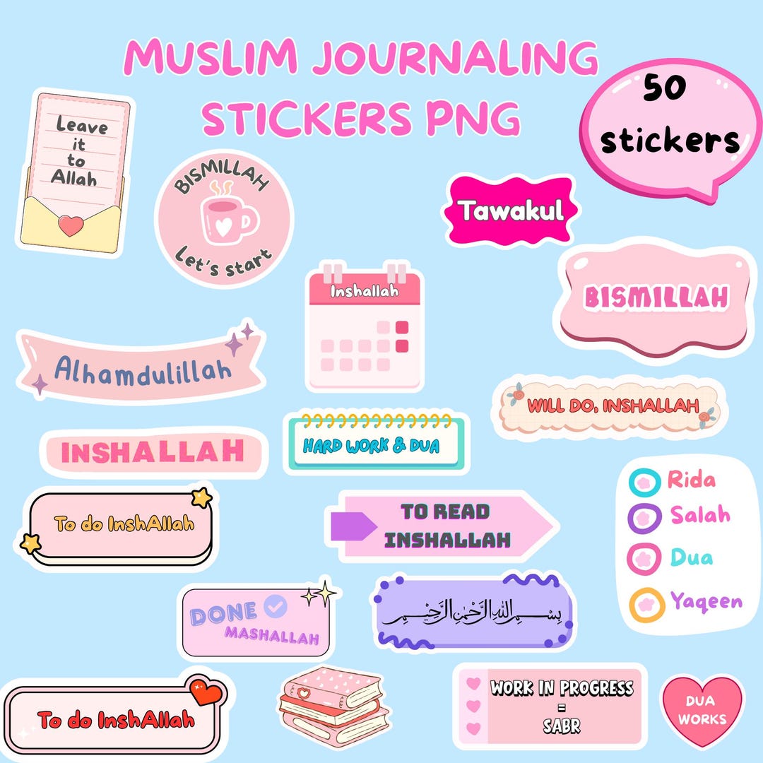 50+ Islamic Stickers for Goodnotes Muslim Planner Clipart Digital ...