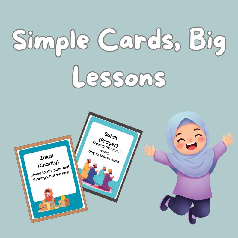 Five Pillars of Islam Flashcards, Islamic Education for Kids, Islamic ...