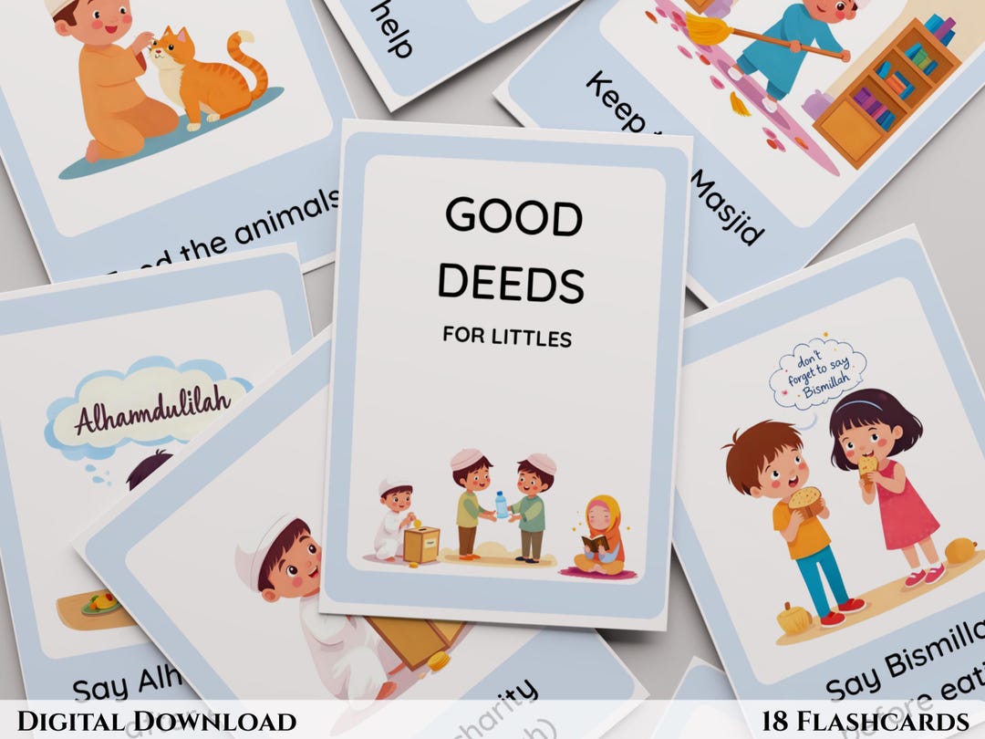 Islamic Flashcards for Kids |good Deeds|cards |motivational ...