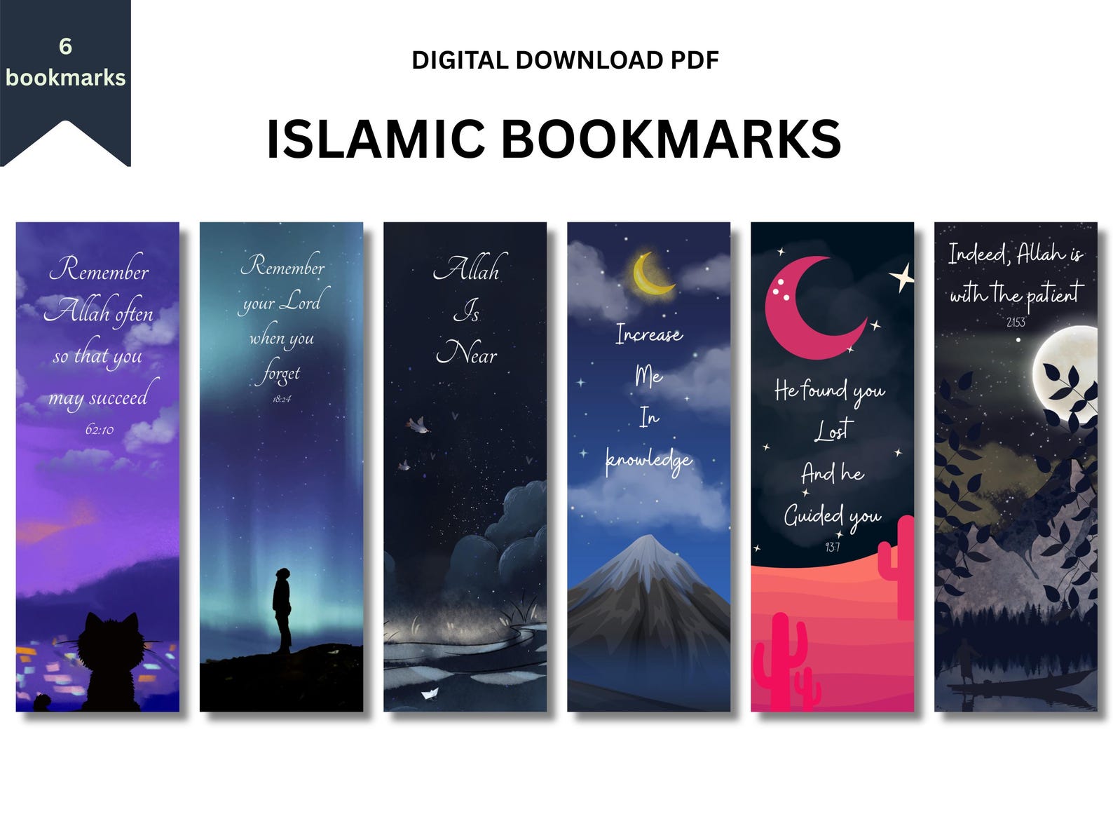 Islamic Bookmarks, Quran Verse Bookmark| Digital Download Muslim ...