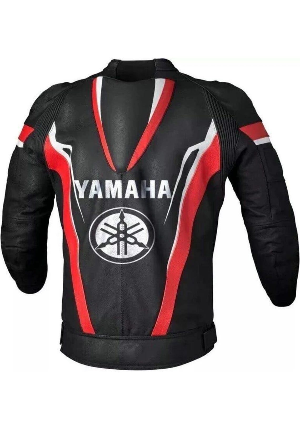 Yamaha Racing Leather Jacket – Black Red Motorcycle Riding Gear for Men ...