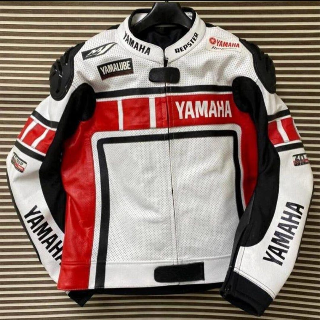 Yamaha Motorcycle Racing Leather Jacket – Armored Biker Riding Gear - Etsy