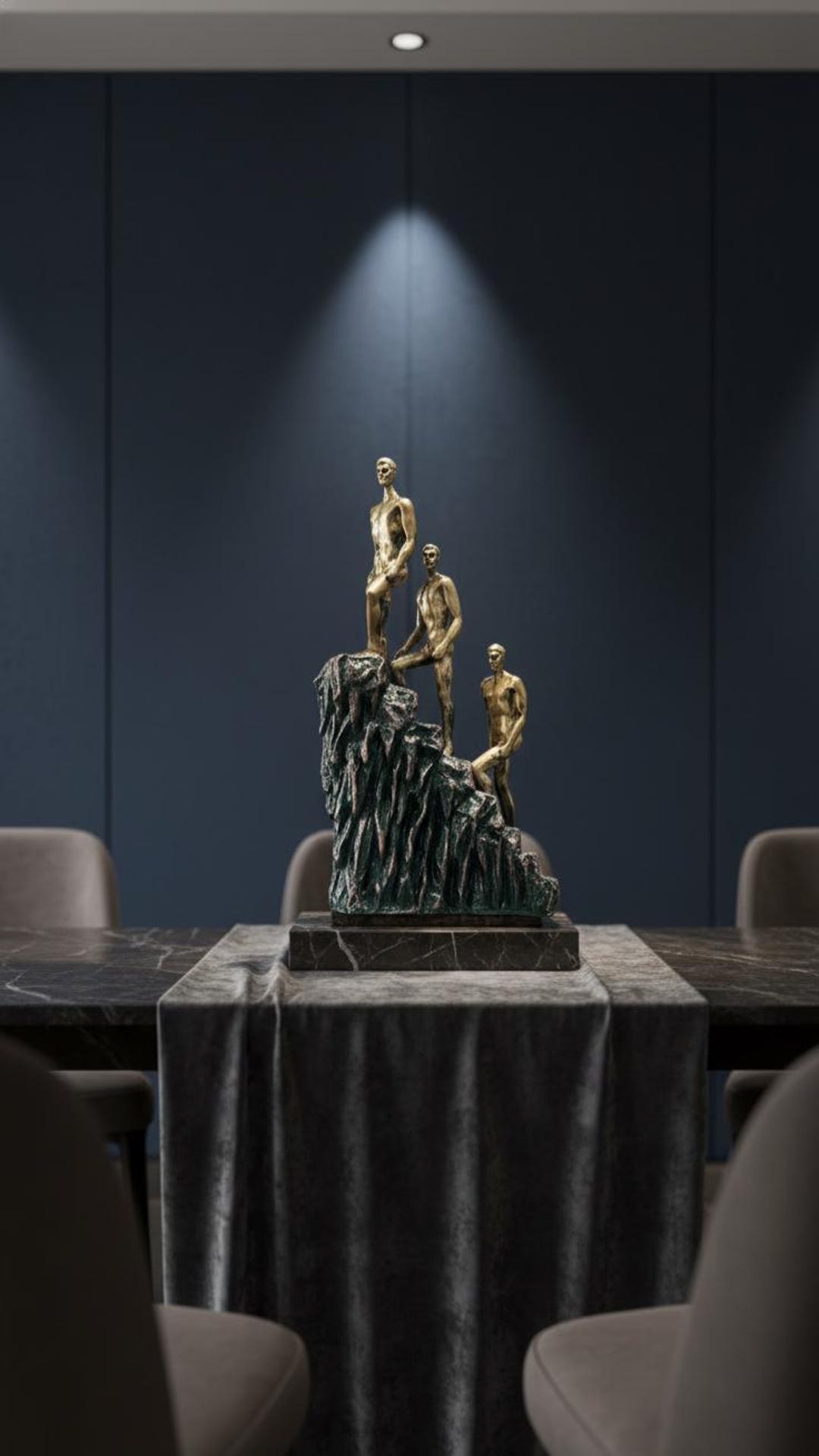 Climbing Men Sculpture – Golden Resin Mountain Statue - Etsy