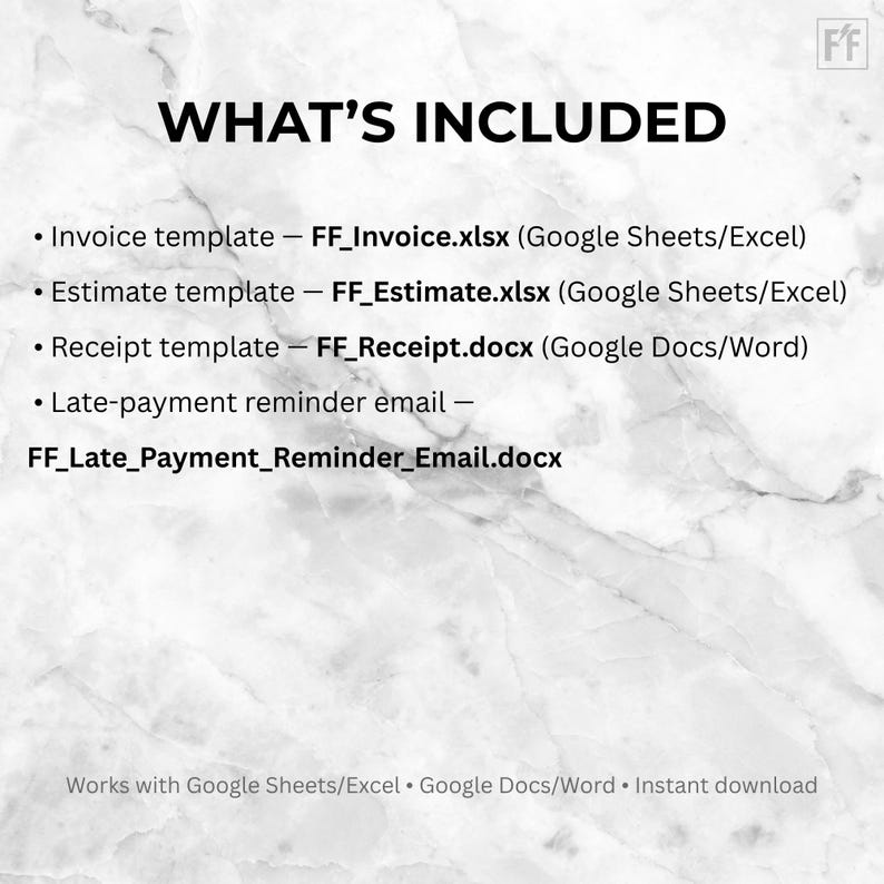 Invoice and Receipts Pack (google Sheets Excel + Docs) – Editable ...