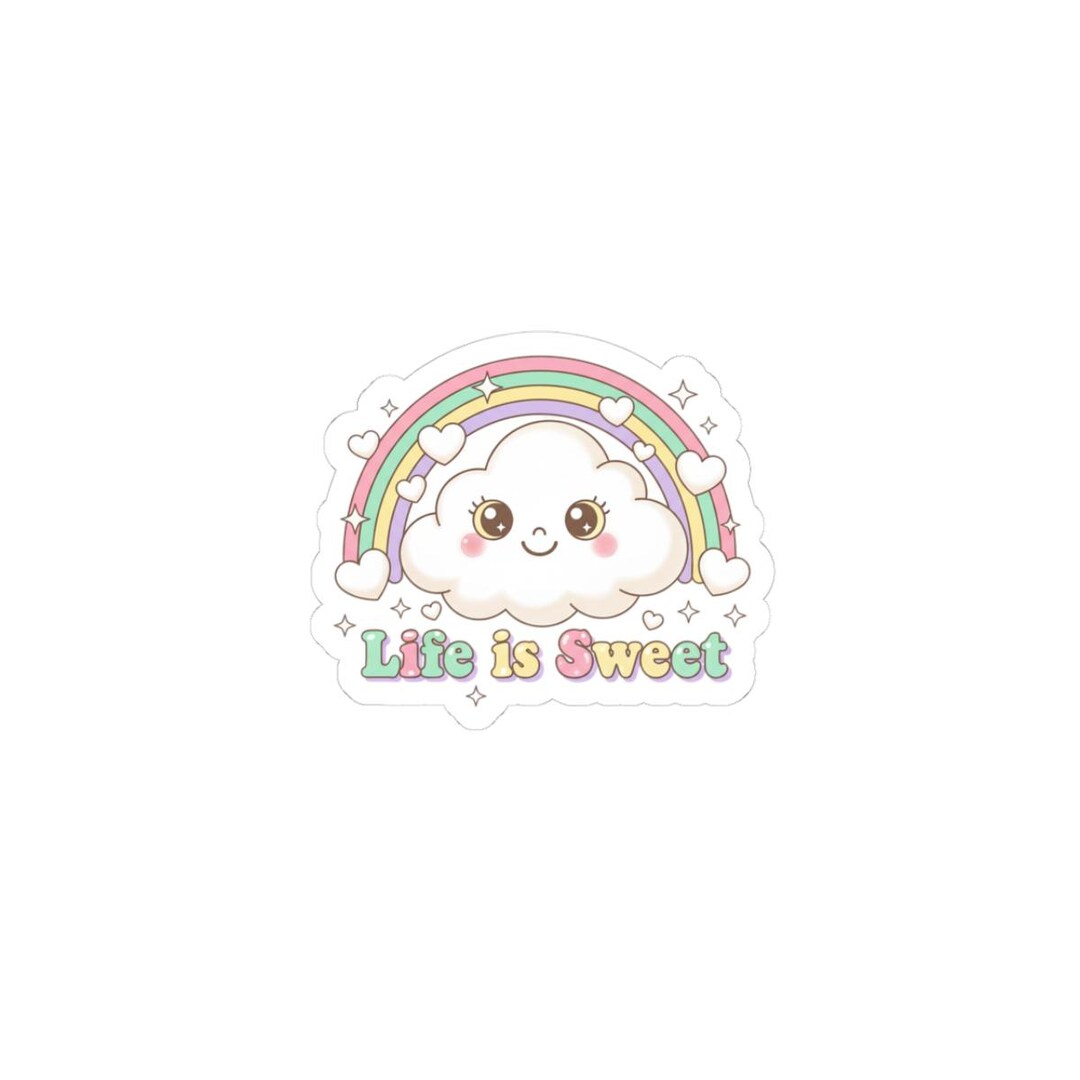 Kawaii Pastel Rainbow Cloud Sticker | Cutecore, Candy Kawaii - Etsy