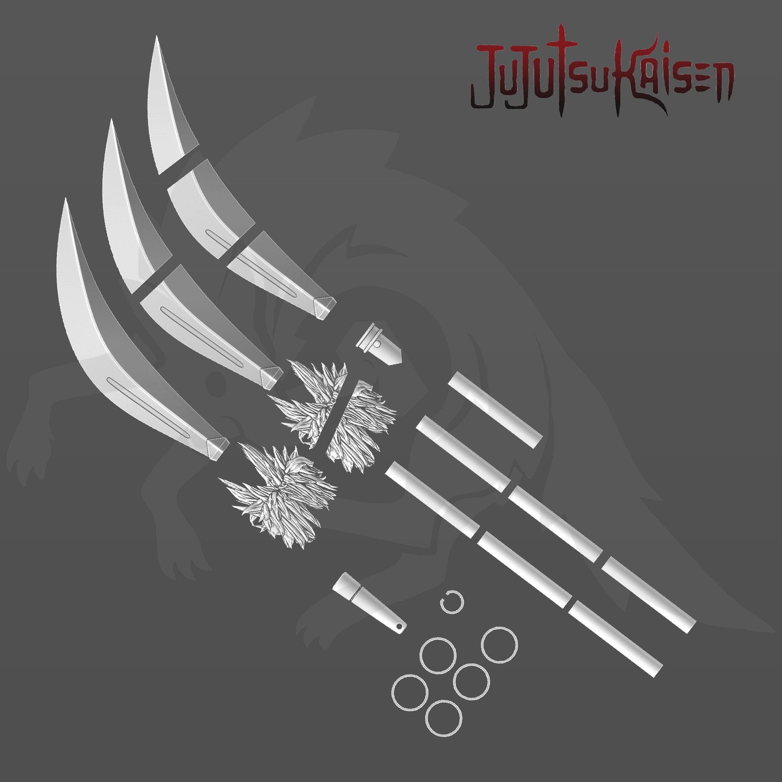 Maki Zenin Naginata — 3D Printed Cosplay Polearm Inspired by Jujutsu ...