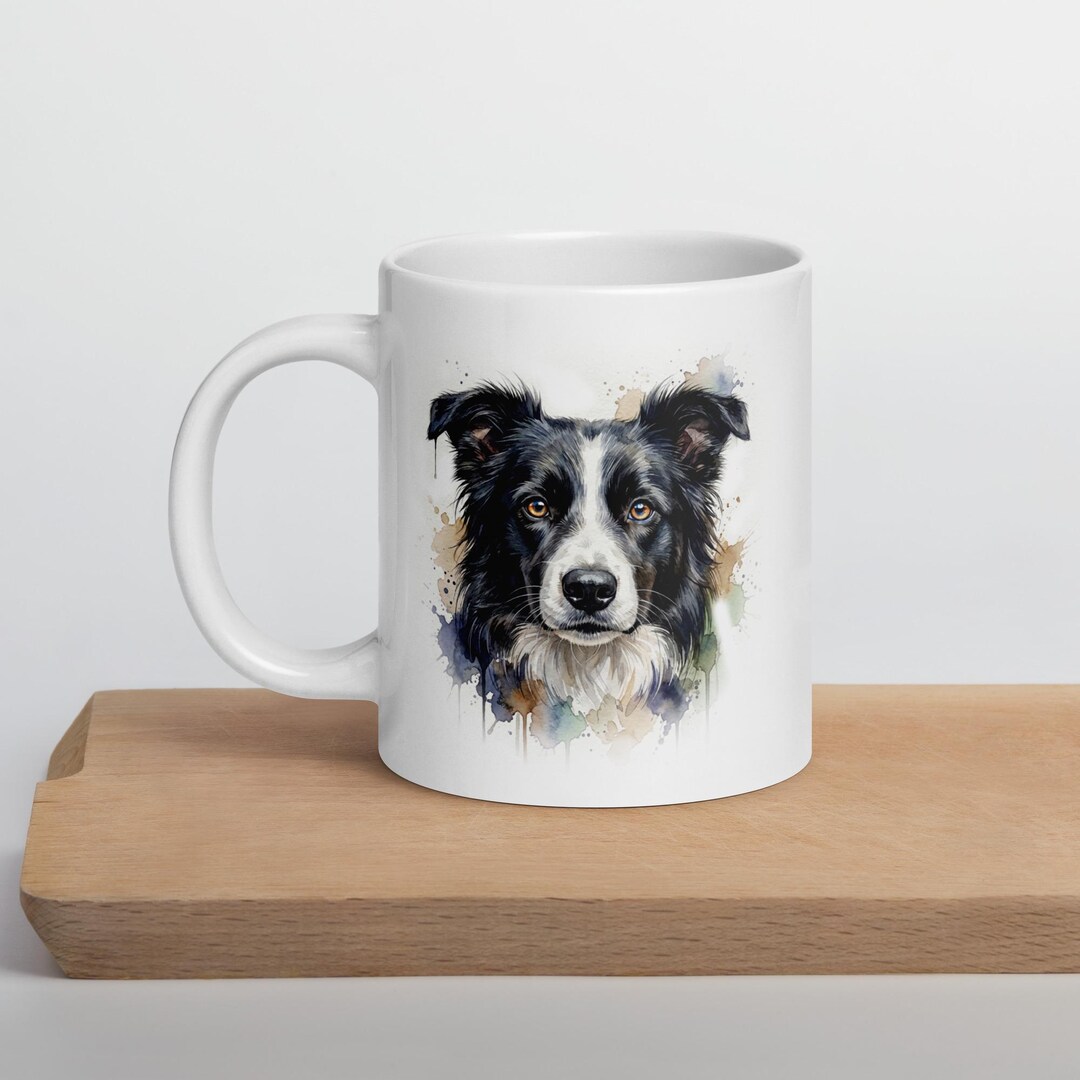 Border Collie Coffee Mug • Black & White Collie Dog Lover Gift • Dog ...