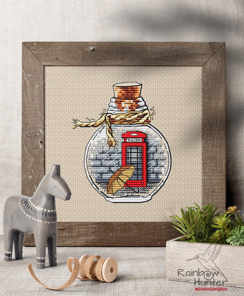 Cross Stitch Pattern Red Telephone Box PDF K2 Kiosk, Parasol Xstitch ...