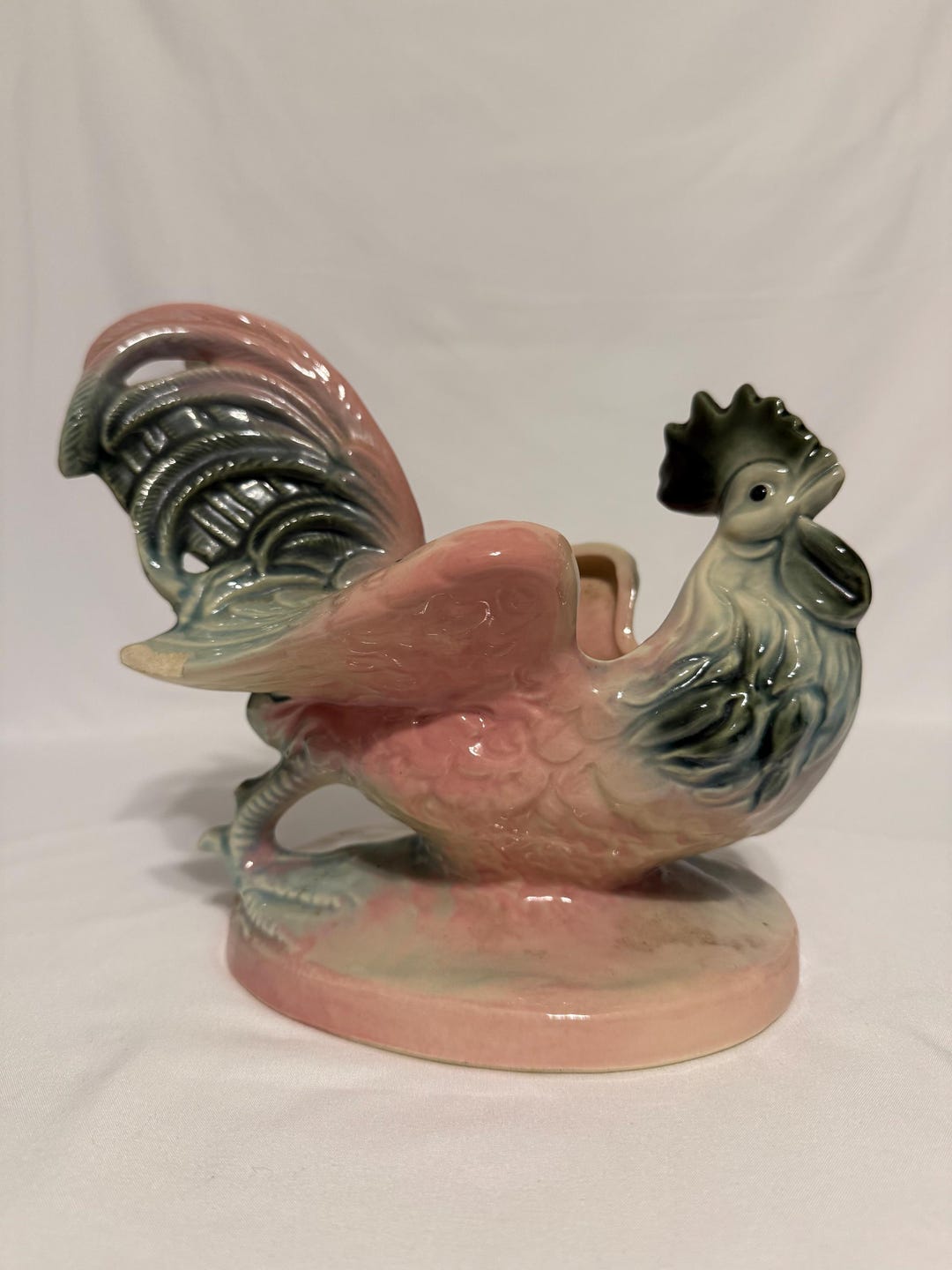 Vintage Hull USA Rooster Planter | Pastel Ceramic Farmhouse Decor - Etsy