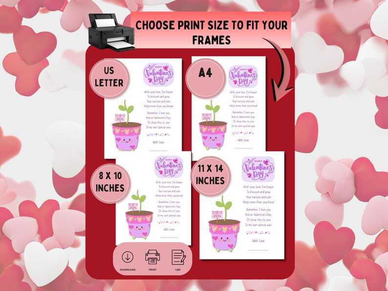Valentine Handprint Flower Art Template for Kids | Printable Activity ...