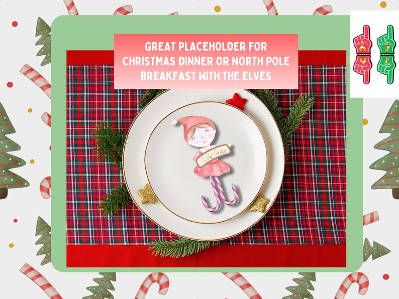 Printable Christmas Candy Cane Holder, Elf Ideas, Gingerbread Elf Craft ...
