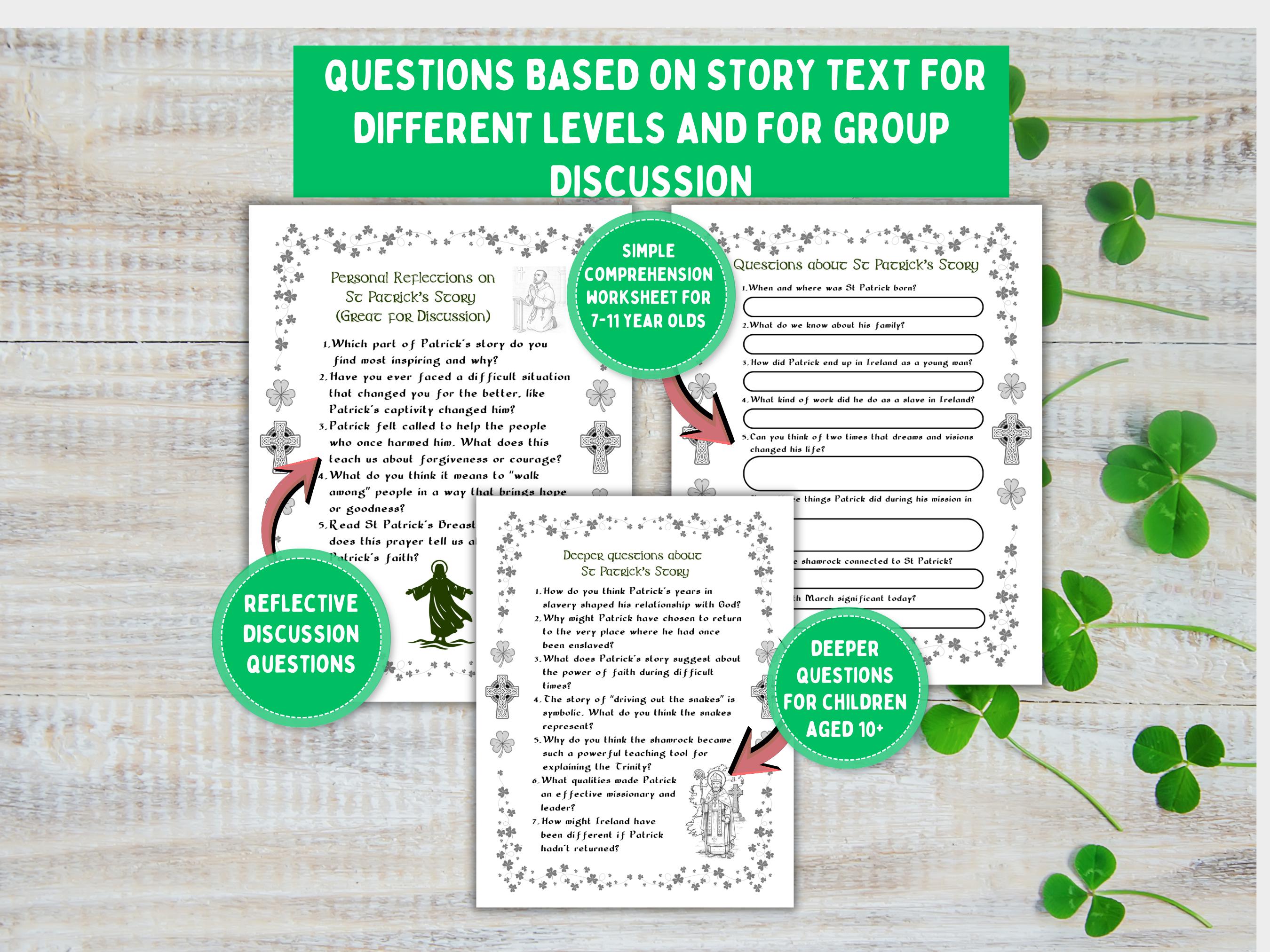 Saint Patrick’s Story Activity Bundle & Shamrock Craft: St Pat ...