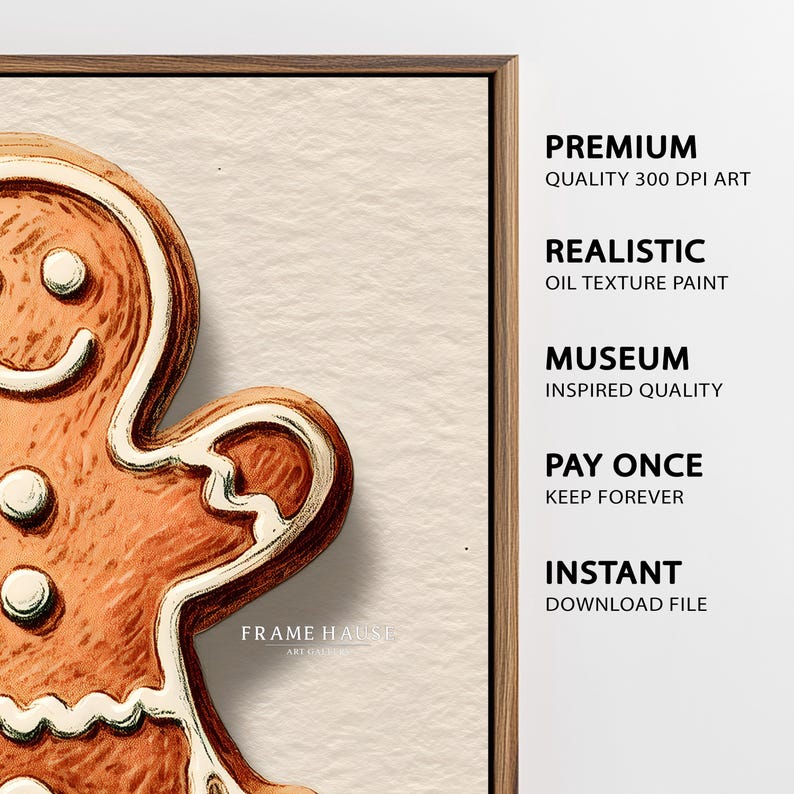 Gingerbread Man Christmas Frame TV Art | Holiday Kitchen (digital ...