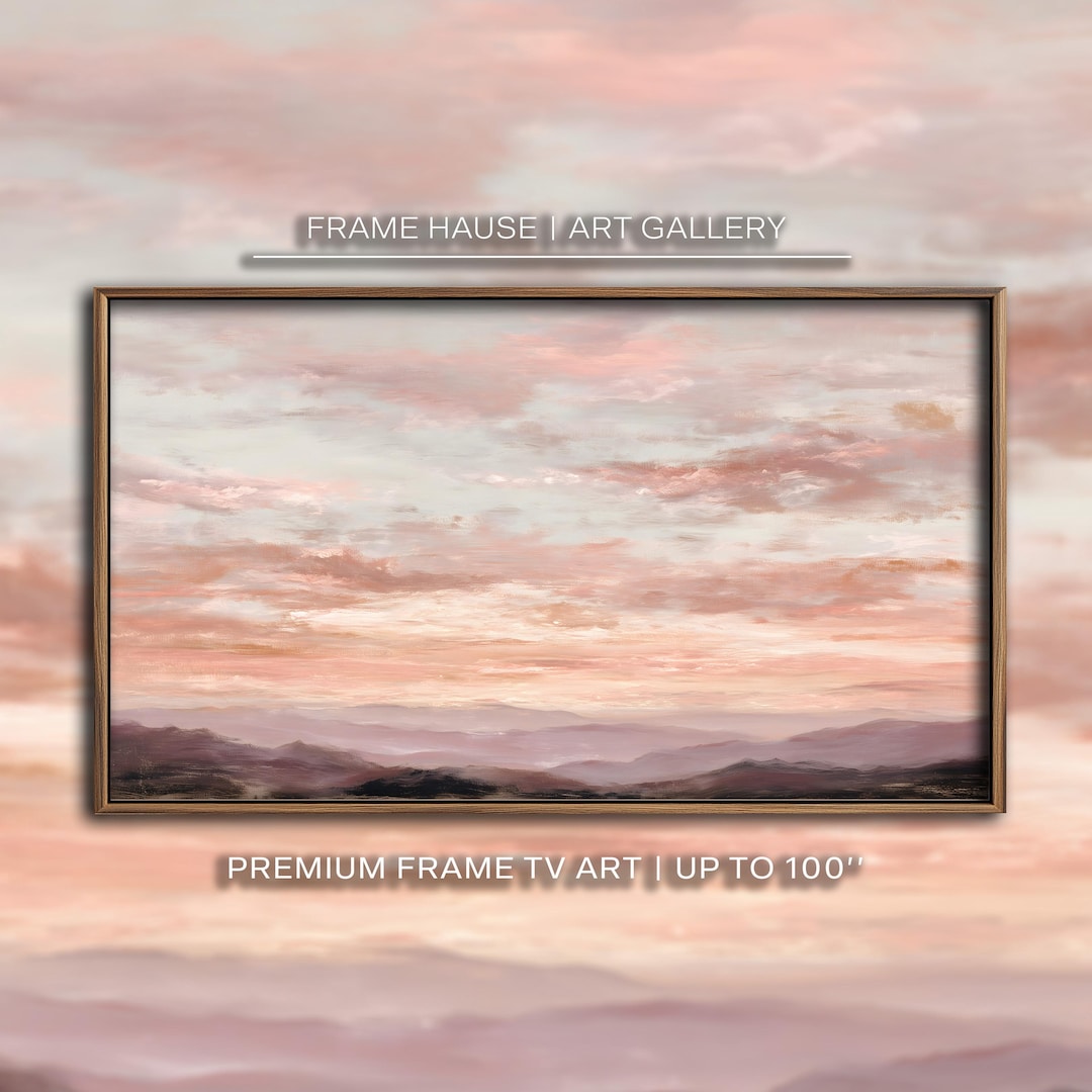 Valentines Day Frame TV Background, Soft Blush Sunset Landscape ...