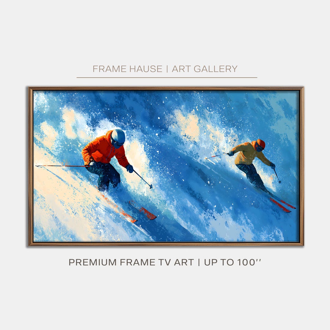 Alps X Aspen Ski Art Frame TV | Dynamic Skiers Winter Landscape ...