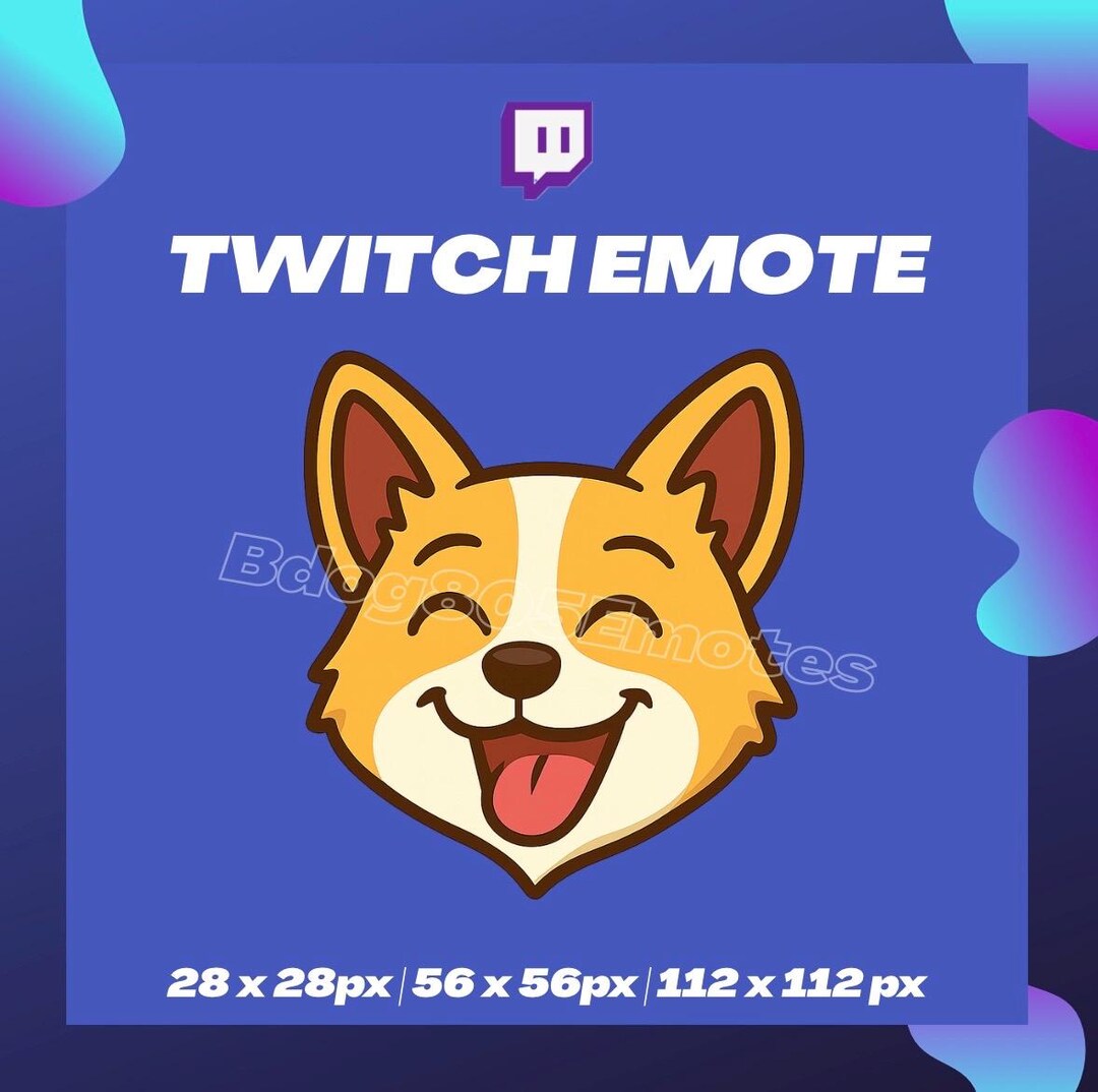 Happy Corgi Twitch Emote: Discord Streamer Art (digital Download) - Etsy