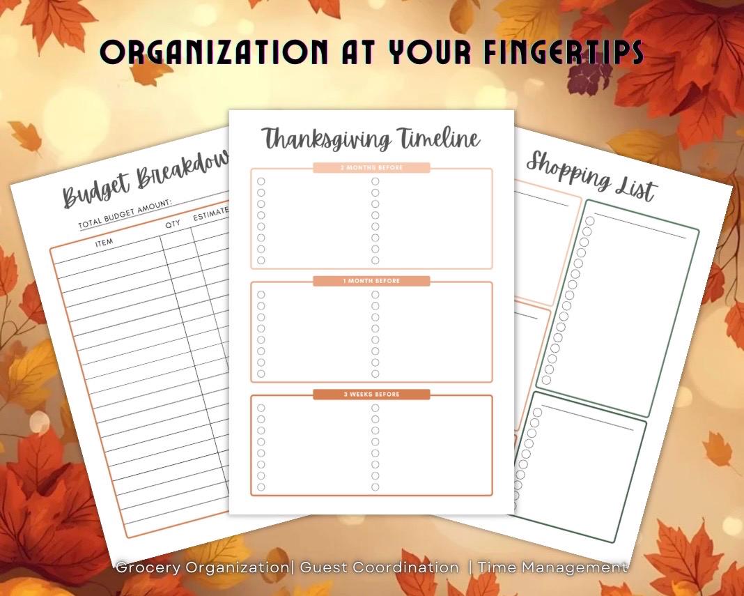 Thanksgiving Planner Printable, Thanksgiving to Do List, Thanksgiving ...